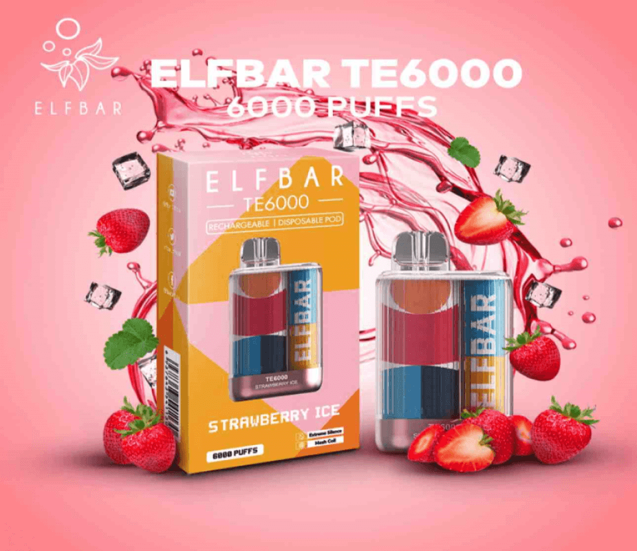 Elf Bar TE 6000 Strawberry Ice - Vape Monkey Abu Dhabi